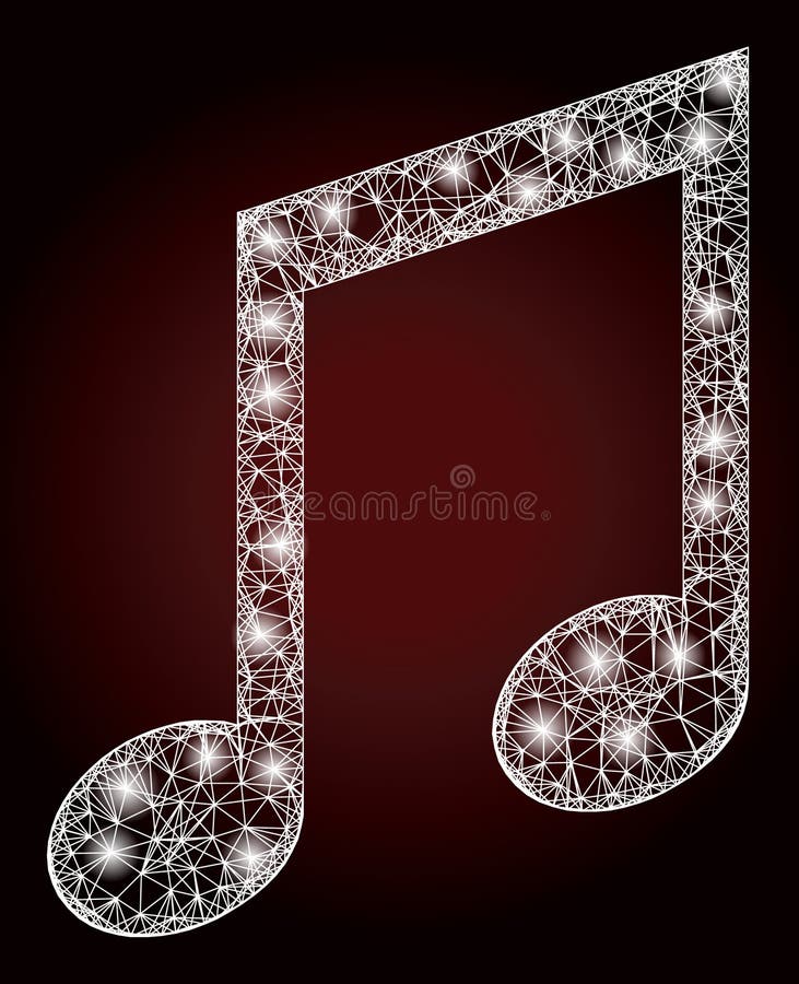 Glowing Net Mesh Music Notes with Lightspots Stock Vector ...