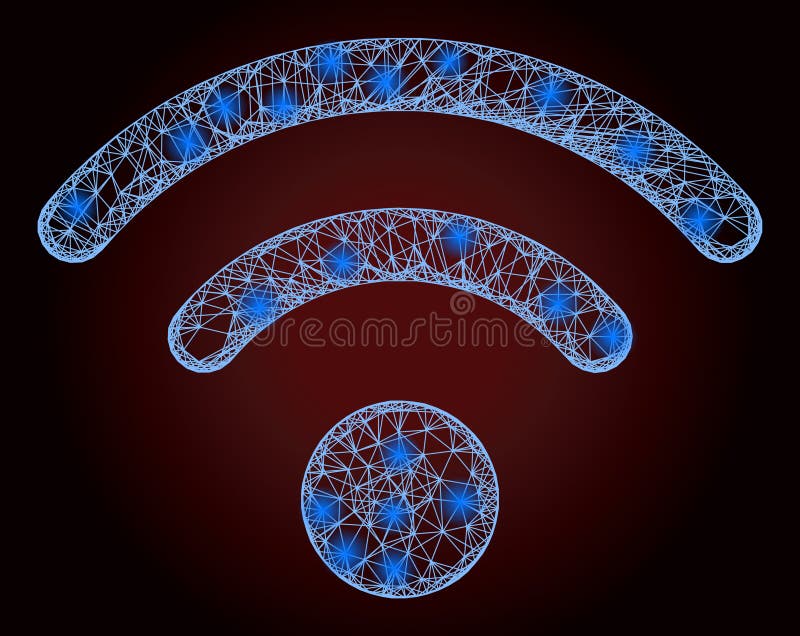 Glowing Net Mesh Wi-Fi Source with Glare Spots Stock Vector ...