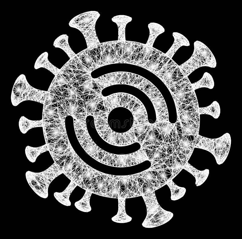 Glowing Net Mesh Wi-Fi Virus with Light Spots Stock Vector ...