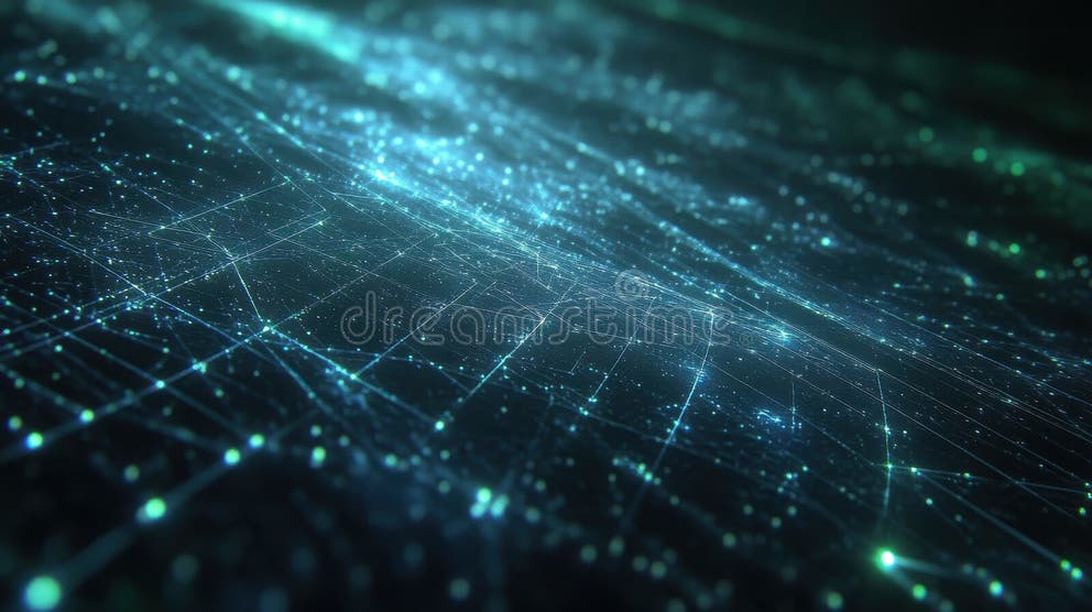 Glowing Network: Abstract Connection of Light Points and Lines, a ...