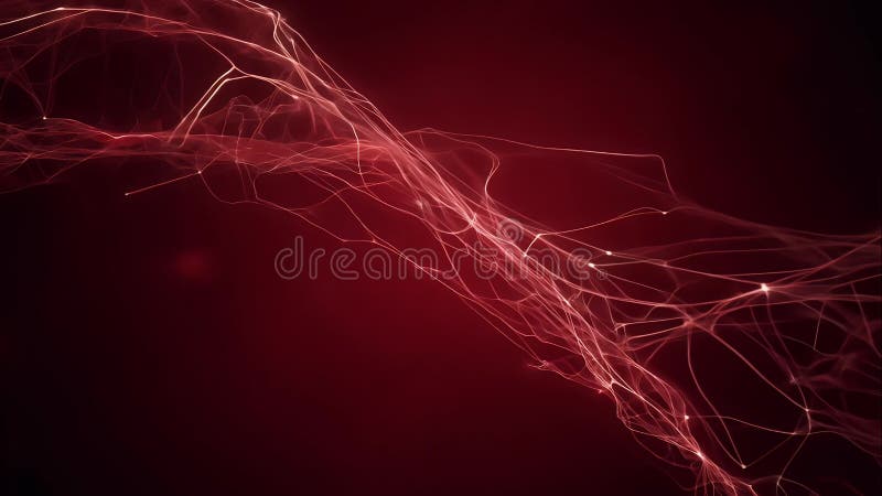 Glowing Network of Blood Vessels Branching Out Dynamically on a Dark ...