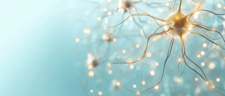 Glowing Network Brain Cells Connected Structure Artificial System ...