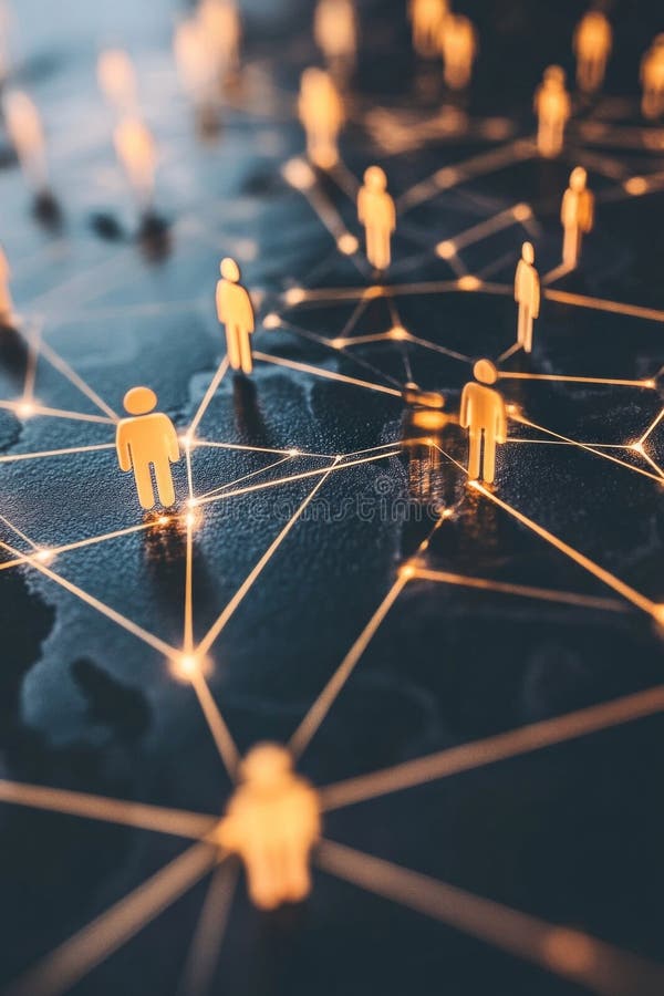 Glowing Network of Connected Figures on Dark Surface Stock Image ... Glowing Network of Connected Figures on Dark Surface Stock Image ...