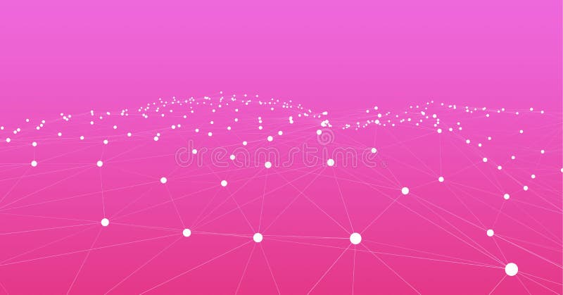 Glowing Network of Connections Against Purple and Pink Gradient ...