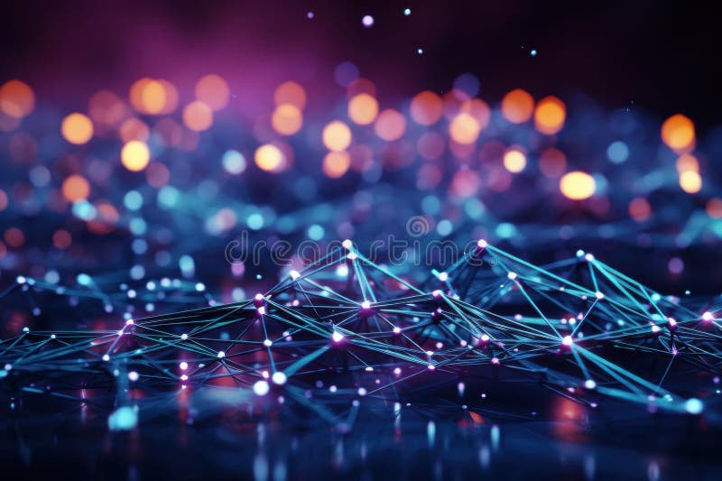 Glowing Network Landscape stock photo. Image of landscape - 370197844
