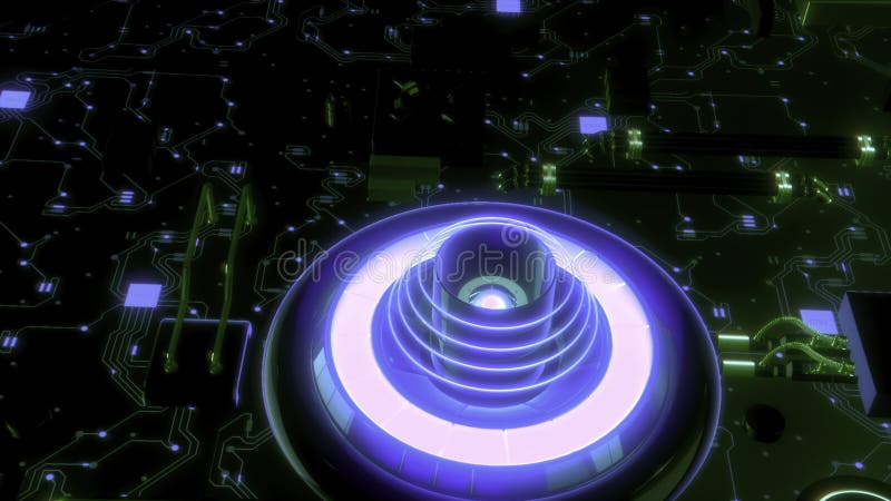 Glowing Network Lines in Chip. Motion. Glowing Lines of Chip Lead To ...
