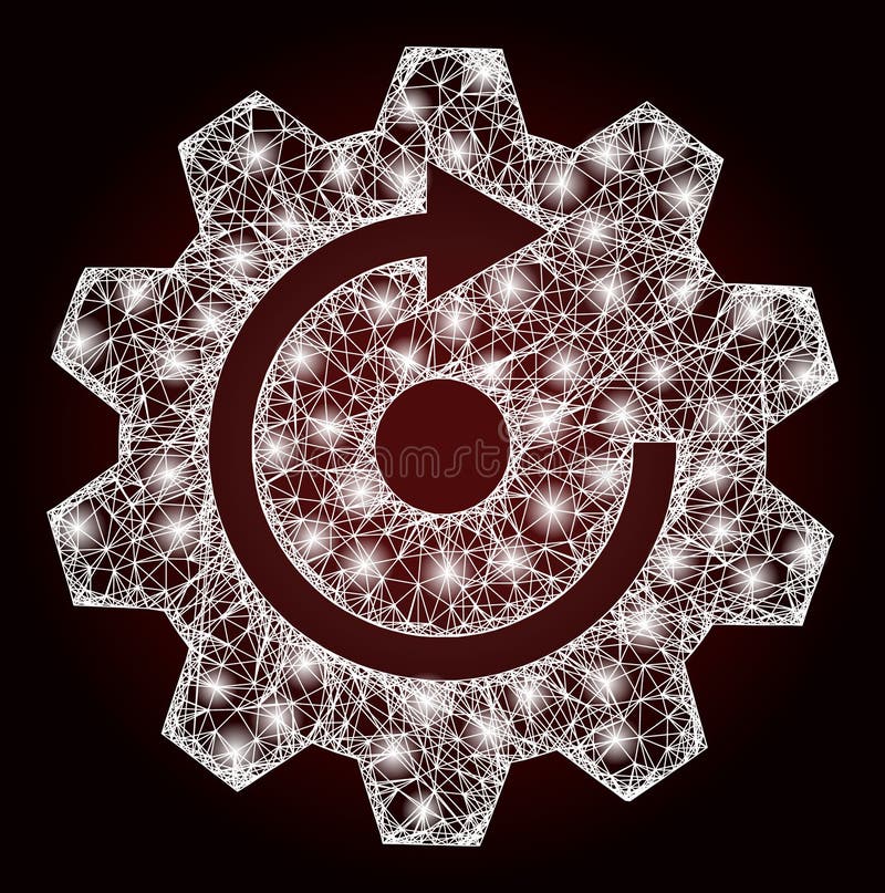 Glowing Network Mesh Rotate Gear with Lightspots Stock Vector ...