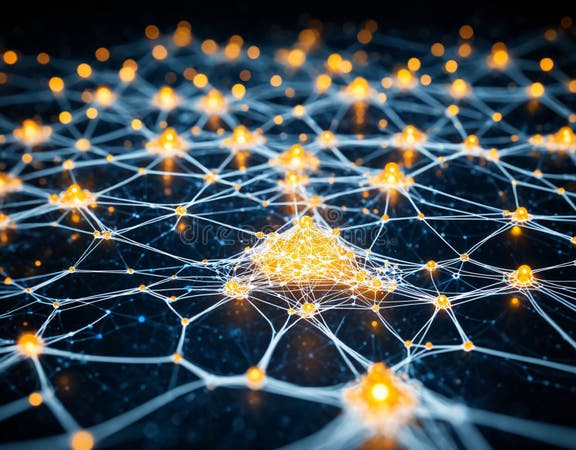 Glowing Network Nodes, Abstract Connection Design, Data Communication ...