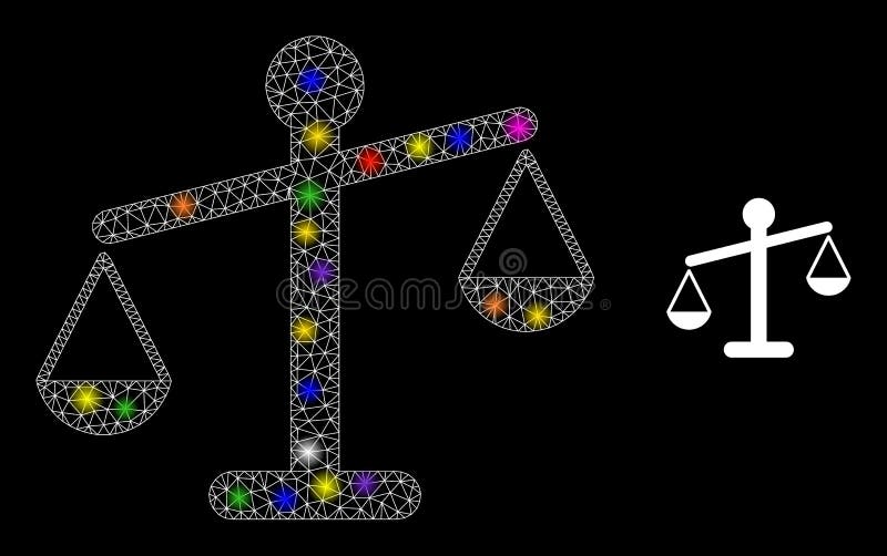 Glowing Network Weight Disbalance Icon with Glare Colored Lightspots ...