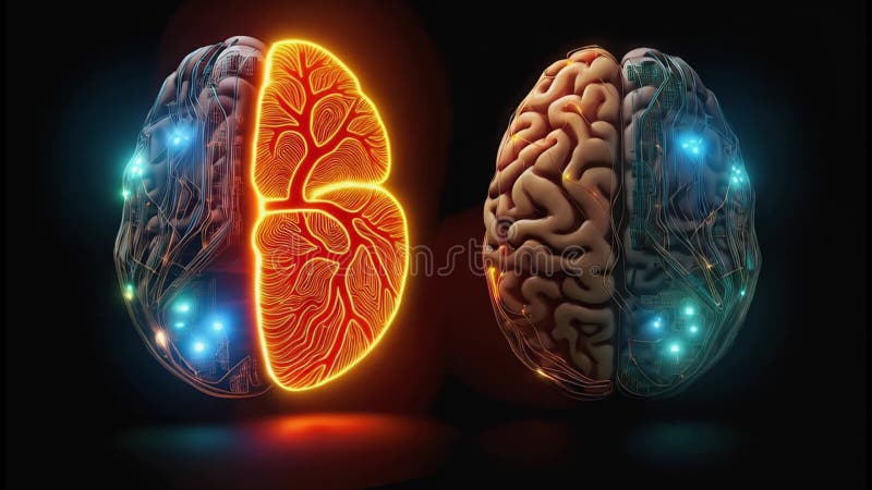 Human Brain Rotating, Showing Illuminated Right Hemisphere and Neural Connections Stock Footage ...