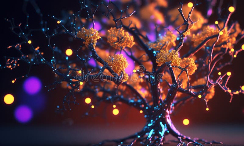 Glowing Neural Links Network Background. Illustration Representing ...