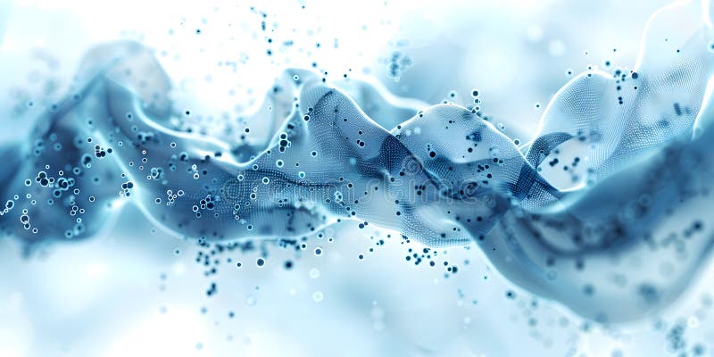 Glowing Neural Network Amidst Calm White-Blue Background Stock ...