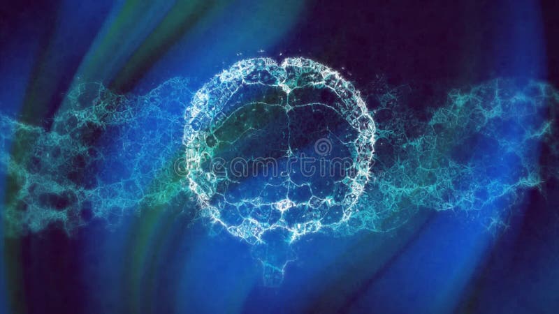 Glowing Neural Network Animation Over Abstract Blue and Green ...