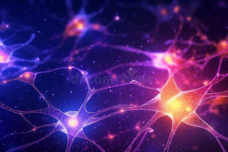 Glowing Neural Network Background. Generative Ai Stock Illustration ...