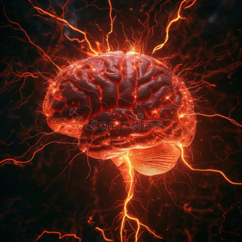 Glowing Neural Network: Conceptual Illustration of Brain Activity Stock ... Glowing Neural Network: Conceptual Illustration of Brain Activity Stock ...