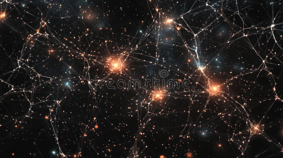 Glowing Neural Network Connections Visualized Amidst Dark Interstellar ...