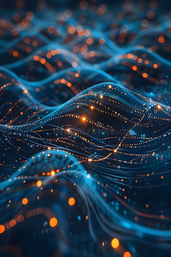 Glowing Neural Network Interface of Intelligence System Stock Photo ...