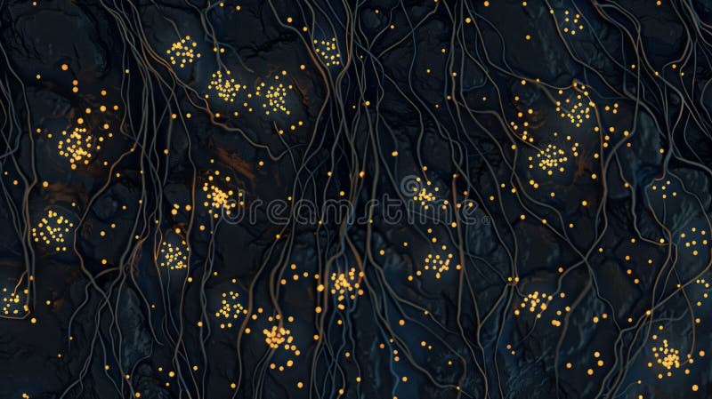 Glowing Neural Network with Organic Connection Points Stock ...