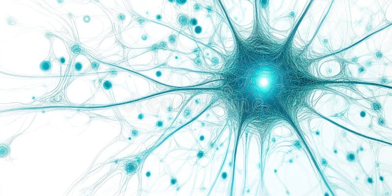 Glowing Neural Network with Radial Structure Stock Photo - Image of ...