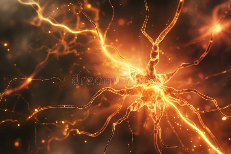 Neural Network Activity Simulation Stock Photo - Image of intellect ...