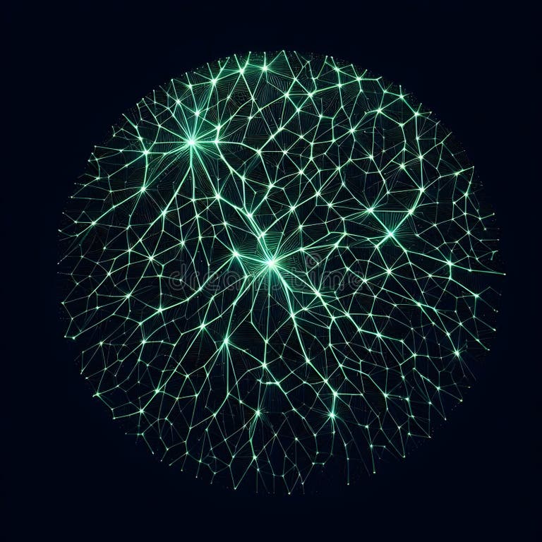 Glowing Neural Network Sphere Stock Photo - Image of high, green: 381893074