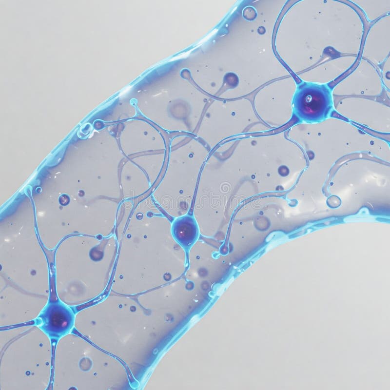 Glowing Neural Network on Transparent Bio-Gel Stock Illustration ...