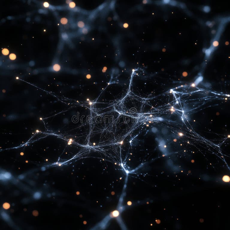 Glowing Neural Network Visualization Abstract Interconnected Web Structure Stock Image Image