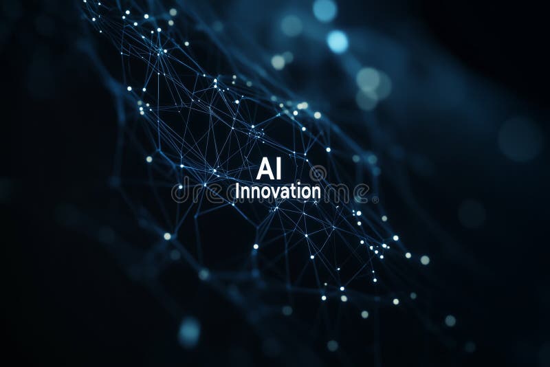 Glowing Neural Network Web Expands Throughout a Digital Landscape ...