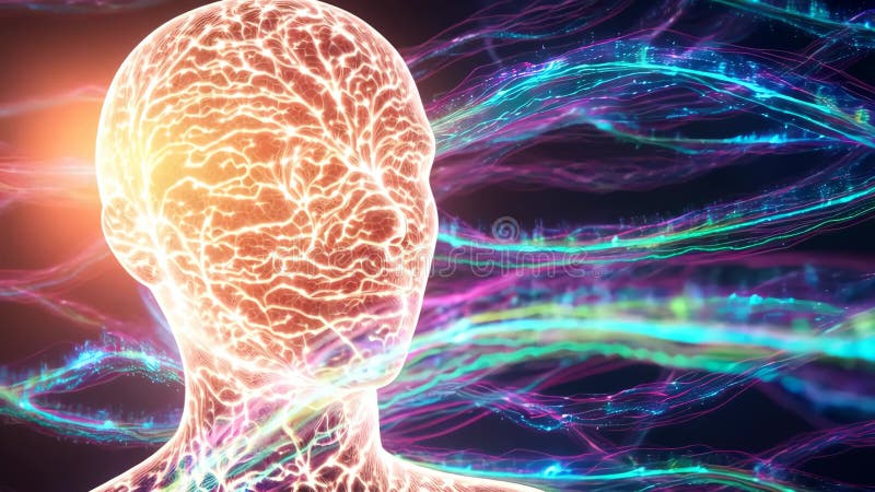 Glowing Neural Pathways Emerge and Interact with Pulsating Energy ...