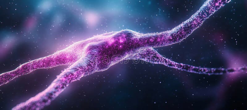 Glowing Neuron Network a 3D Illustration of Human Brain Activity ...