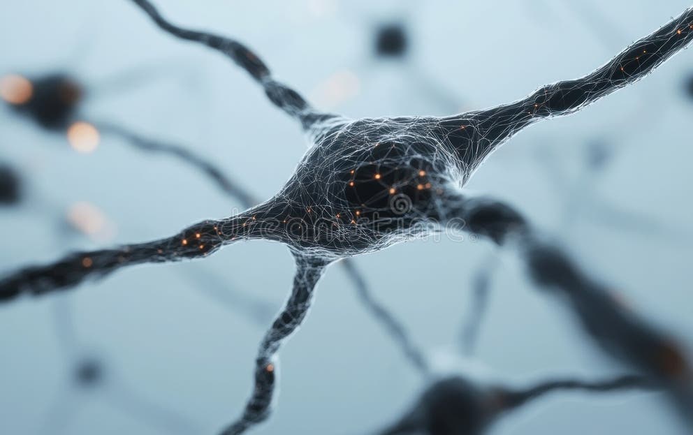 Glowing Neuron Network 3D Render Stock Illustration - Illustration of science, medicine: 374315643