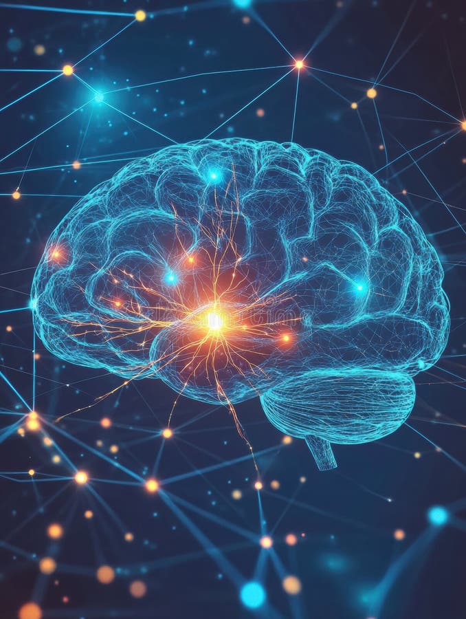 Scientific Depiction of Brain and Nervous System Showcasing Neuron ...