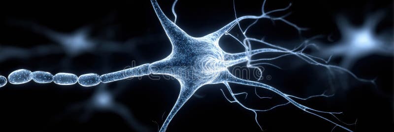 Glowing Neuron Web Forming a Brain Map Showcasing Intricate Neural ...
