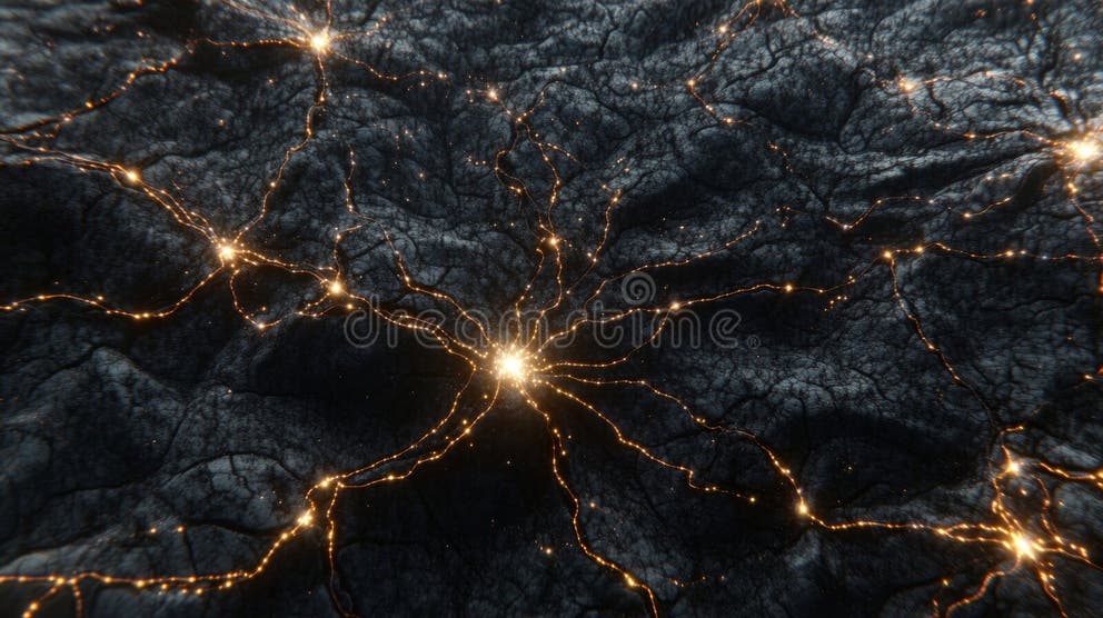 A Glowing Node Network is Depicted in an Abstract Connection Graphic ...