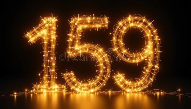 Glowing Number 159 Created with Bright Lights Digital Art Abstract ...