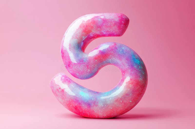 A Glowing Number 5 in a Galaxy Stock Illustration - Illustration of ...