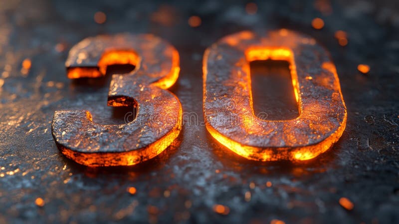Glowing Number 30 a Striking Representation of Anniversary, Celebration ...