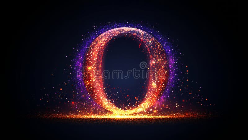 Glowing Number Zero Abstract Sparkle Light Effect Background Stock ...