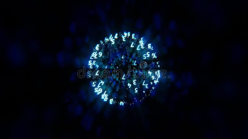 Blue Glowing Numbers Code Floating in Space Stock Video - Video of ...
