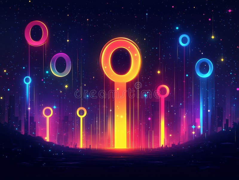 Cosmic Numbers in Abstract Space Stock Illustration - Illustration of ...
