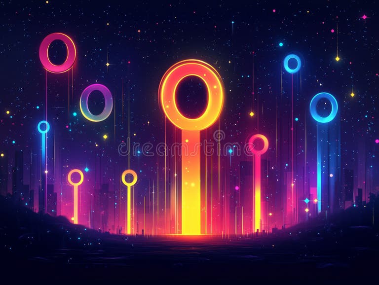 Cosmic Numbers in Abstract Space Stock Illustration - Illustration of ...