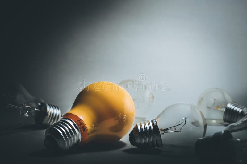 Glowing One Light Bulb.creativity Inspiration Concept Stock Image ...