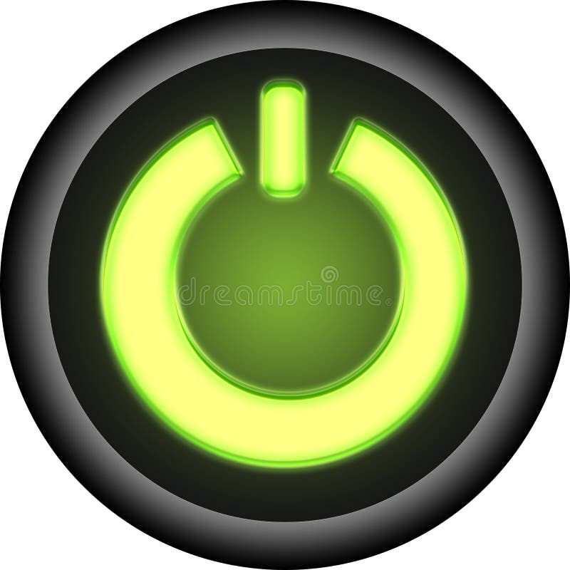 Red And Green Glowing Power Button Stock Vector - Illustration of shine ...