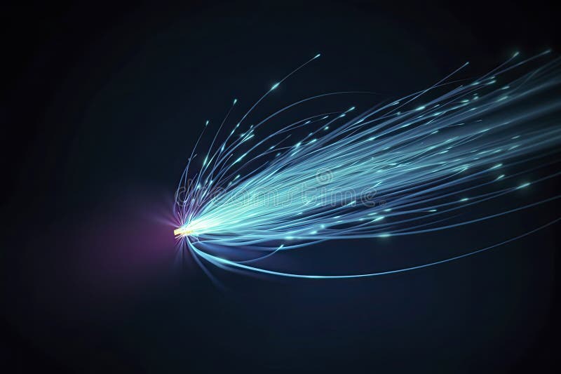 Glowing Optical Fiber Cable or Wire Realistic Vector, Fiber Optics ...