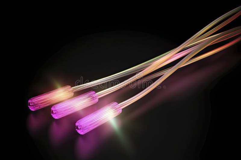 Glowing Optical Fiber Cable or Wire Realistic Vector, Fiber Optics ...