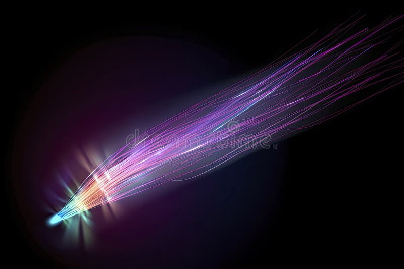 Glowing Optical Fiber Cable or Wire Realistic Vector, Fiber Optics ...