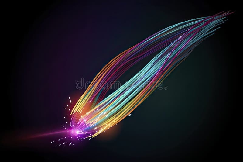 Glowing Optical Fiber Cable or Wire Realistic Vector, Fiber Optics ...