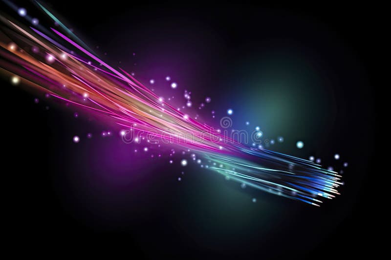 Glowing Optical Fiber Cable or Wire Realistic Vector, Fiber Optics ...