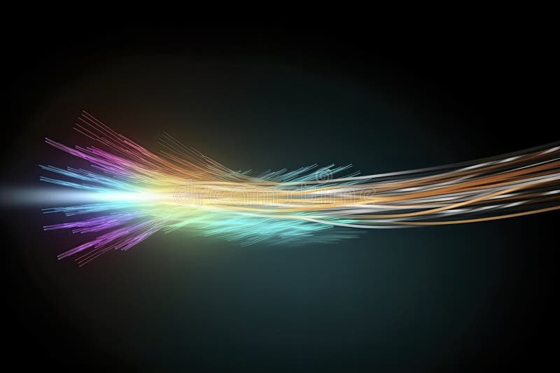 Glowing Optical Fiber Cable or Wire Realistic Vector, Fiber Optics ...