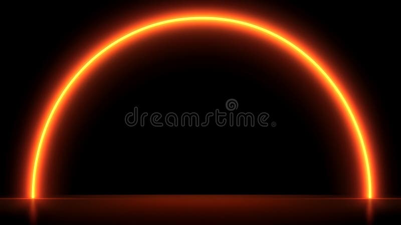 Glowing Orange Arc Abstract Light Background Stock Illustration ...
